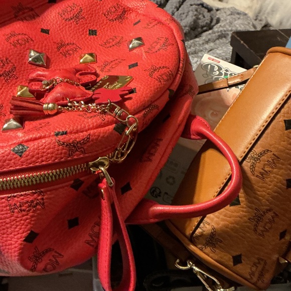 MCM | Bags | Mystery Box Mcm Red And Tan Womens Bags | Poshmark
